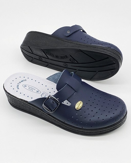 Obuwie medyczne damskie Sanital Flex 708 granatowe chodaki, tęgość G-H ...